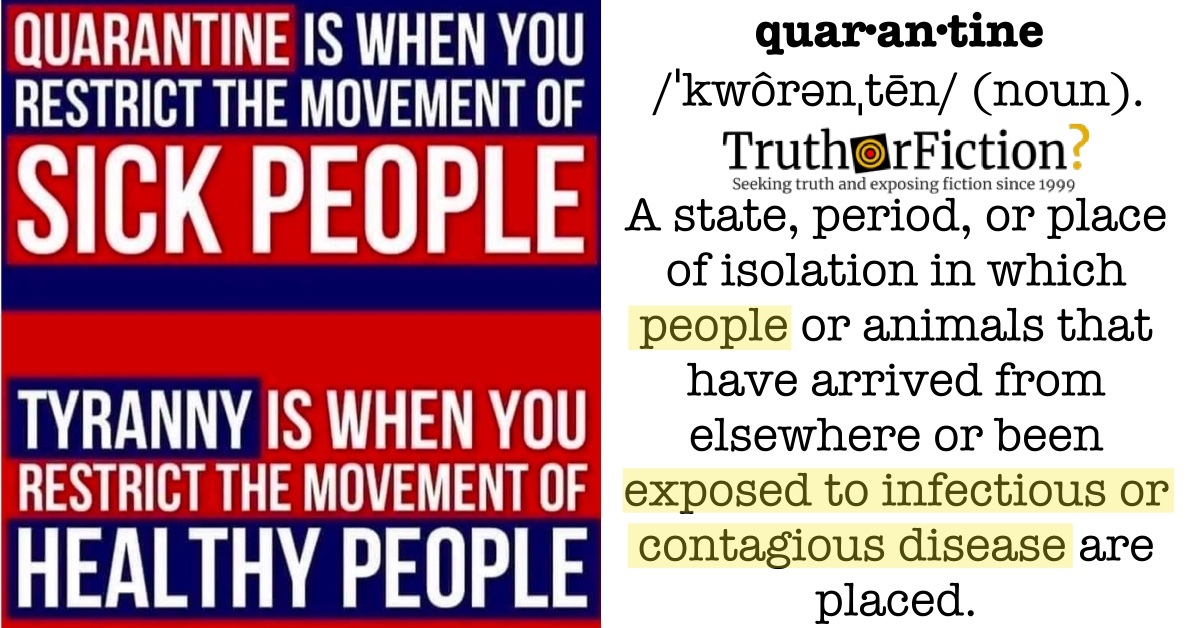 ‘Quarantine is When You Restrict the Movement of SICK People’ Facebook ...